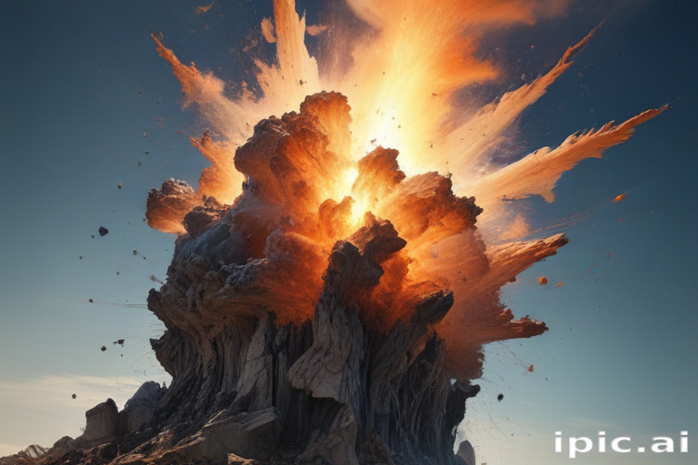 Majestic Eruption: A Powerful Volcano Exploding with Fiery Lava and Ash