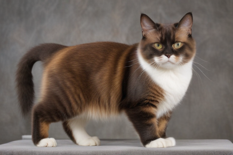 A Beautiful Cat with Distinctive Fur Patterns and Striking Green Eyes.