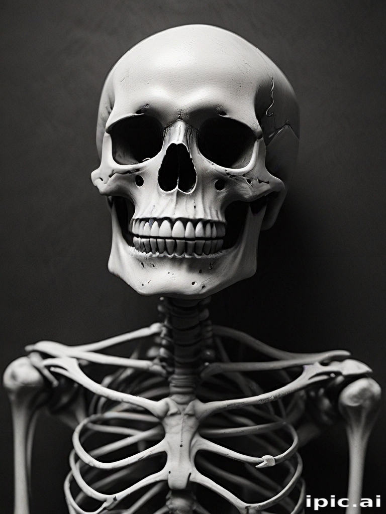 Realistic Human Skeleton Model Displaying Intricate Bone Structure and ...