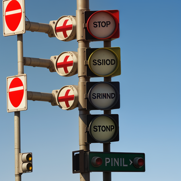 Unusual Traffic Light Design Featuring Unique Words and Symbols in ...