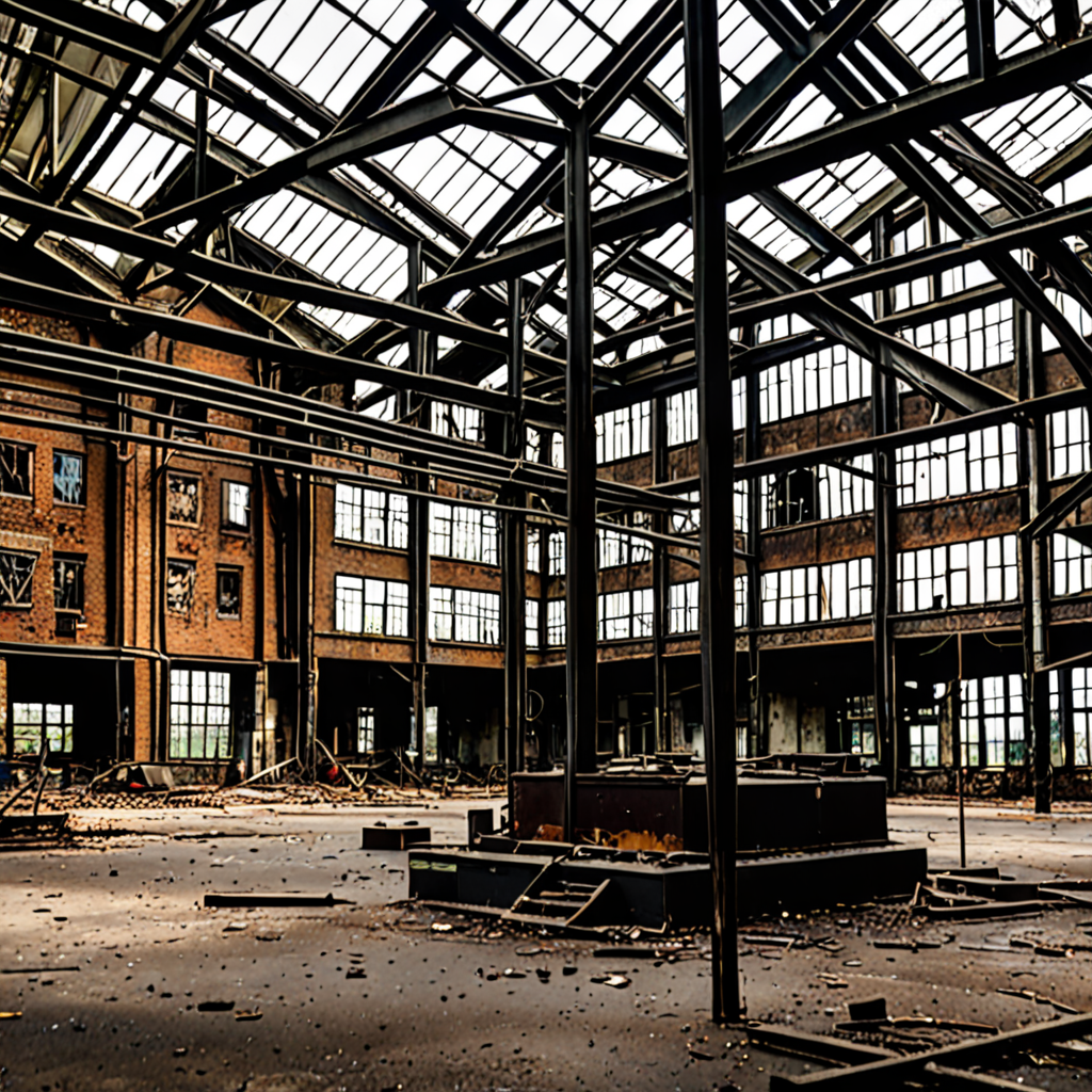 inside disused spooky factory