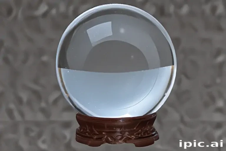 A Beautiful Crystal Ball on an Elegant Stand Reflecting Mystical Energy.