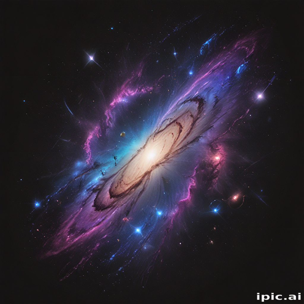 A Stunning Cosmic Spiral Galaxy Illuminated by Stars and Nebulae