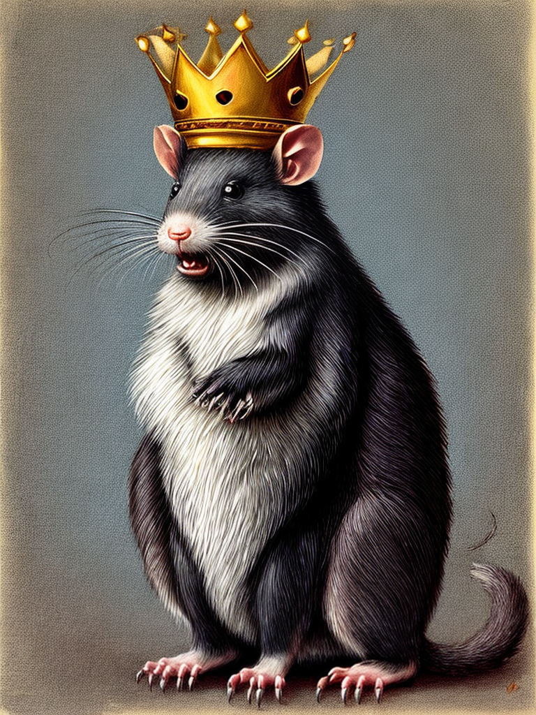 giant rat with scary king crown