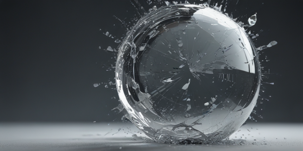 Dynamic Shattering of a Crystal Sphere Causing Water Splash Effects