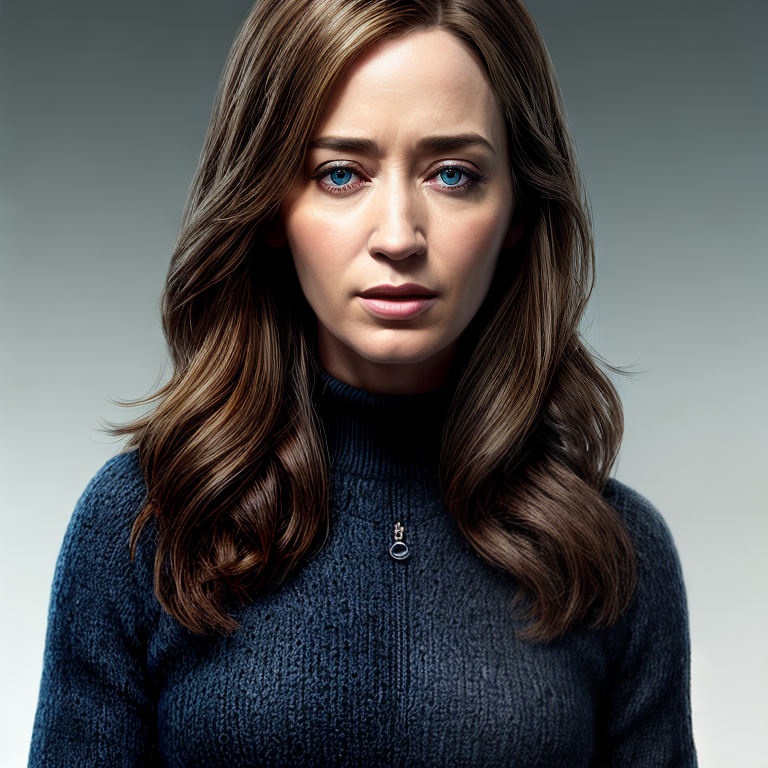 Blend Emily blunt with udders realistic cinematic