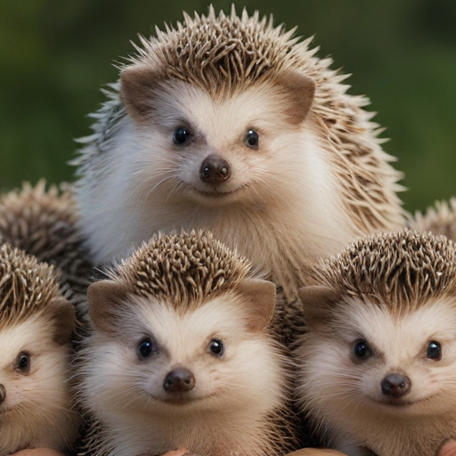 a bunch of hedgehogs next to each other in a fictional story
