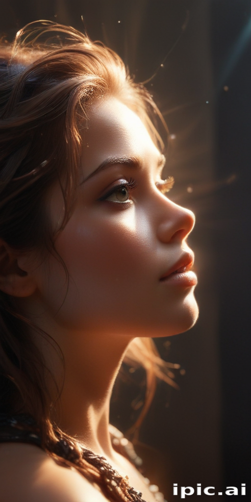 Radiant Portrait of a Young Woman Illuminated by Soft, Ethereal Light
