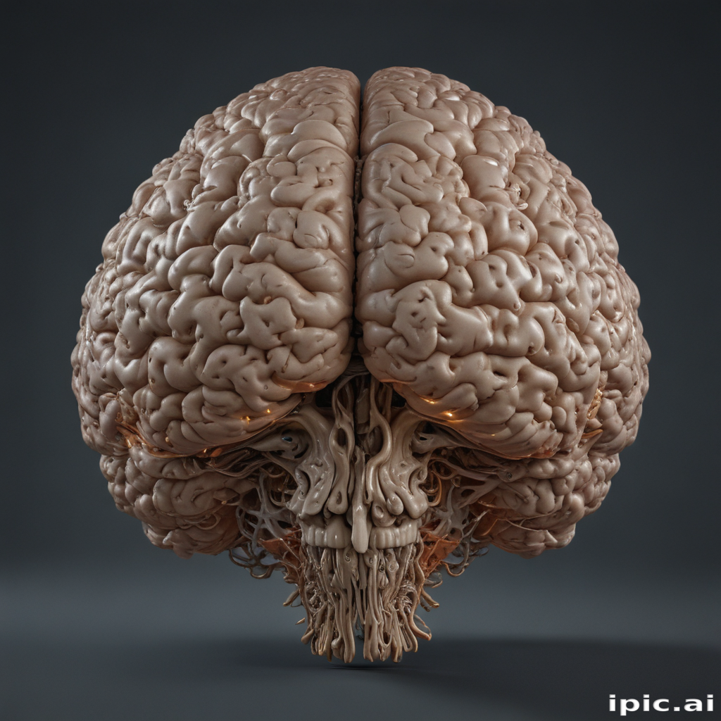 Intricate 3D Model of a Human Brain Showcasing Neural Connections and ...