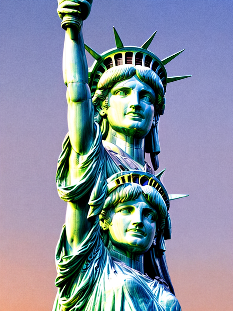 smiling statue of liberty