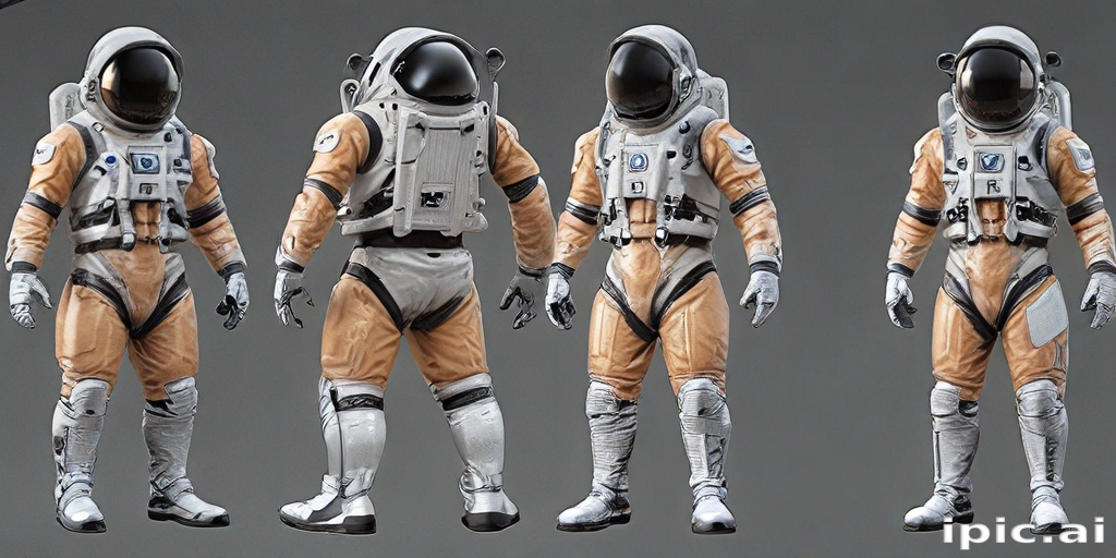 Detailed Concept Art of an Astronaut in a Vintage Space Suit Design