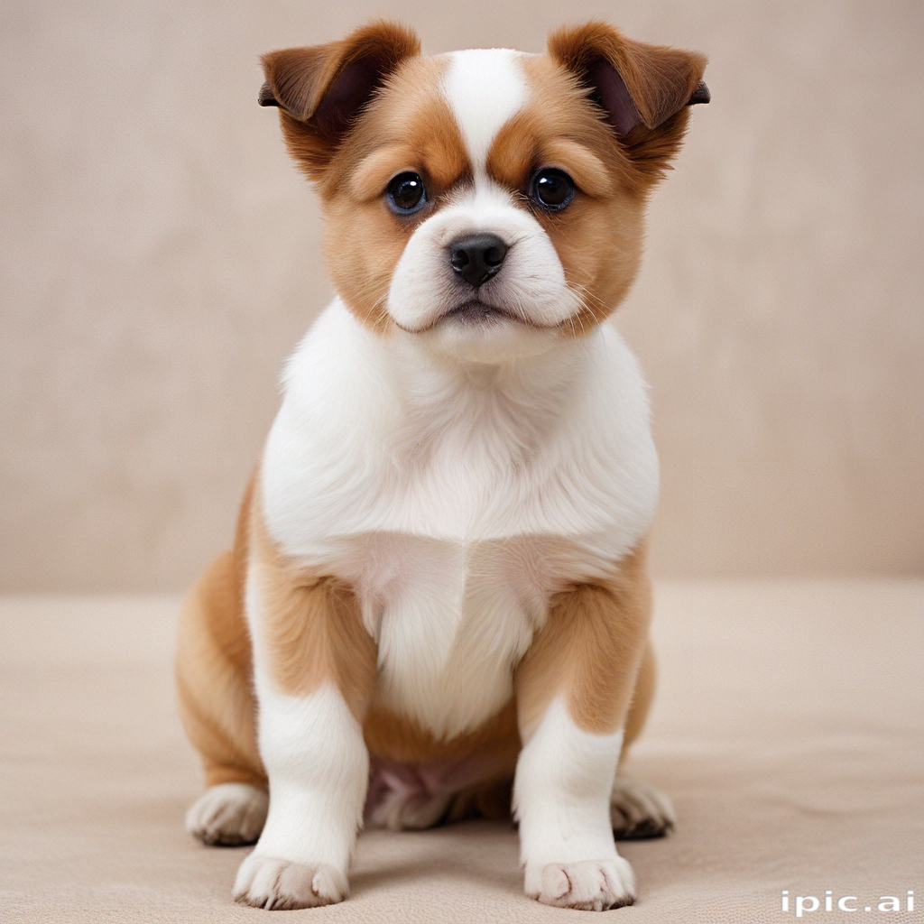 Adorable Puppy with Soft Fur and Bright Eyes Sitting Cutely on Beige ...