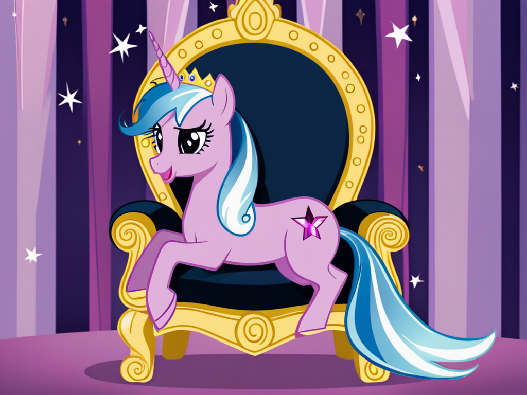 mlp pony alicorn twilight sparkel princess siting on the throne