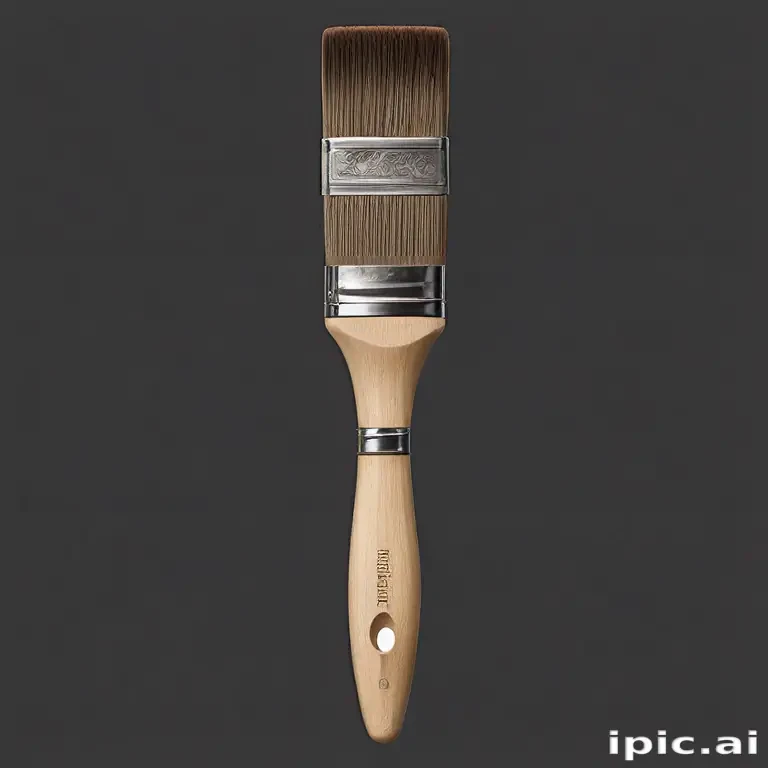 High-Quality Paint Brush with a Wooden Handle and Sturdy Bristles