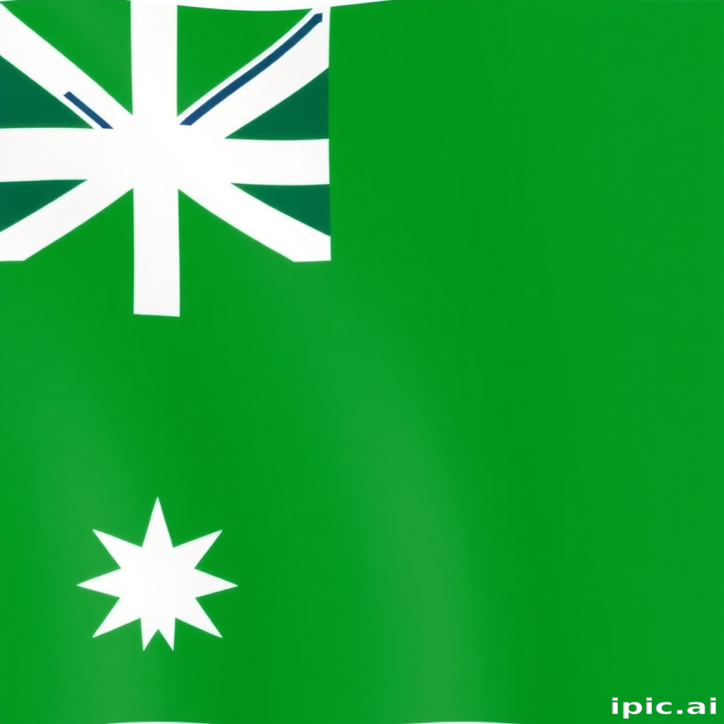 Stylized Representation of the Australian Flag Featuring Green ...