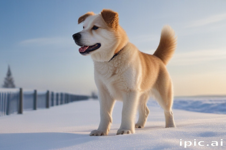 Playful Dog Enjoying a Beautiful Winter Day in the Snow