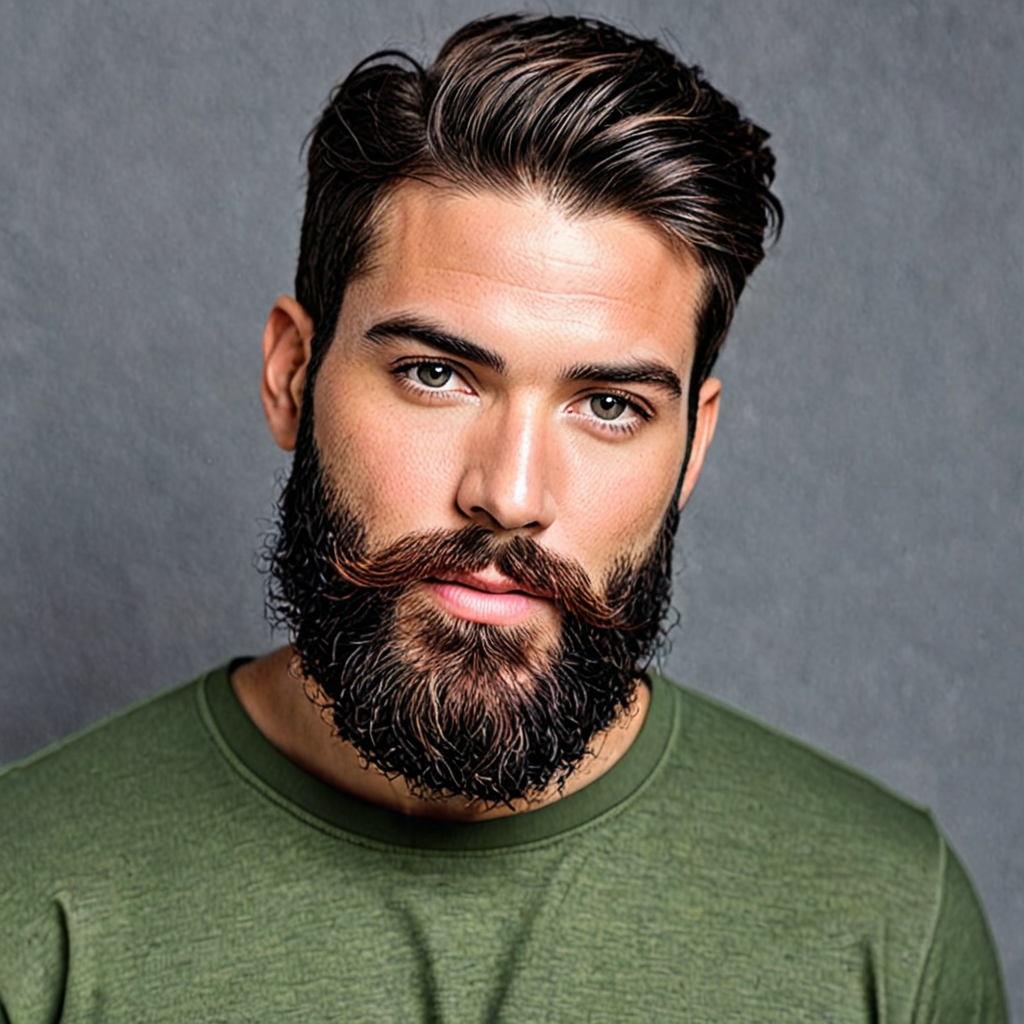 Guy with short hair and long black beard