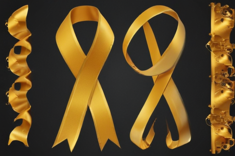 Elegant Display of Golden Ribbons in Various Styles and Shapes