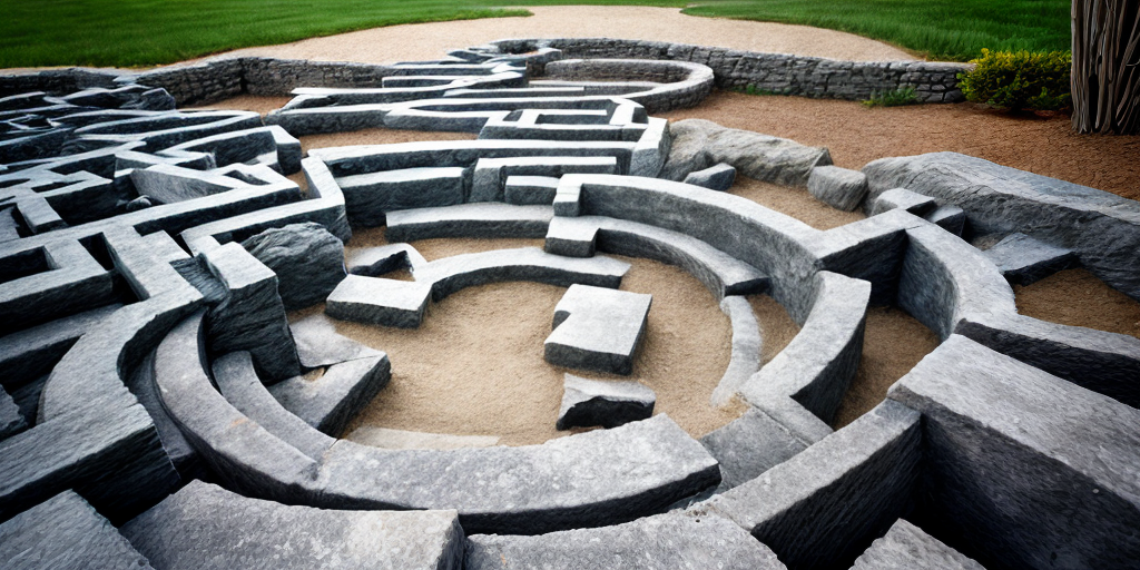 a simple maze made of stone