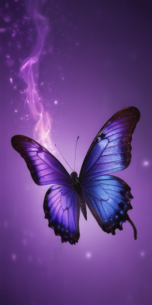 Enchanting Purple Butterfly Surrounded by Mystical Swirls of Light and ...