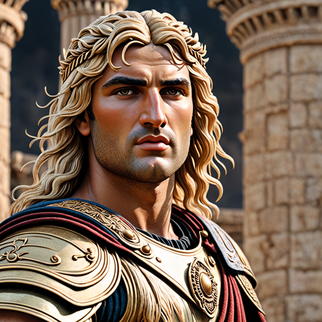 Realistic detailed picture of Macedon King Alexander the Great with ...