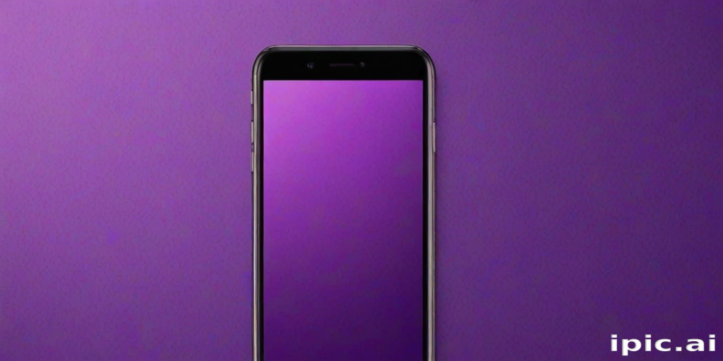 Modern Smartphone Displaying a Vibrant Purple Background on a Simple ...