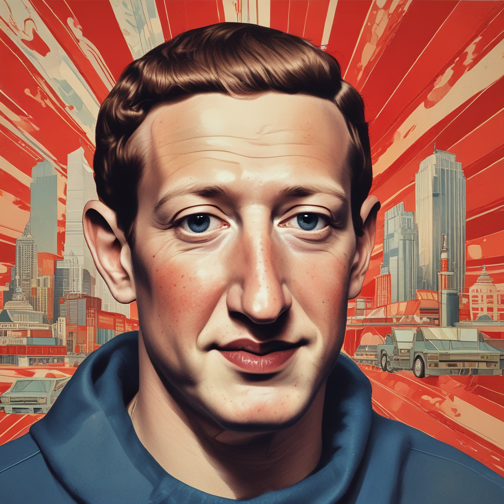 Mark Zuckerberg Ginsburg CCCP soviet style propaganda poster