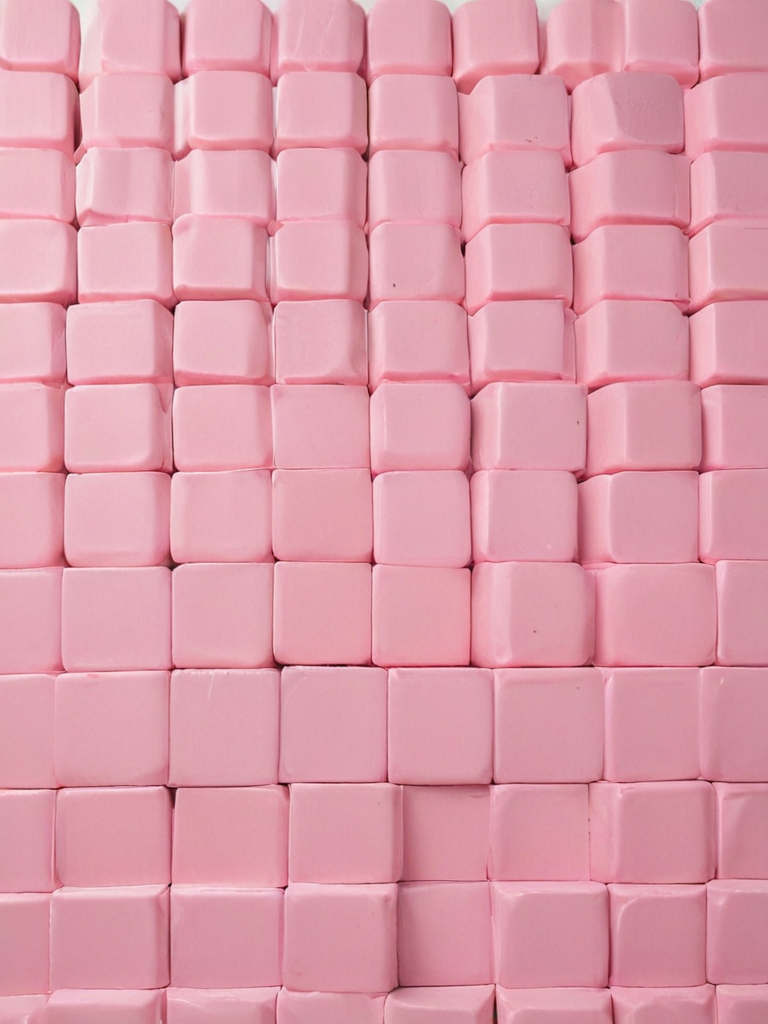 stacking pink building blocks white background