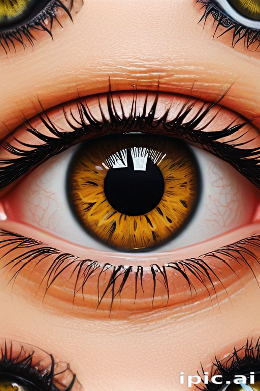 Intricate Close-Up of a Striking Eye with Unique Golden Patterns