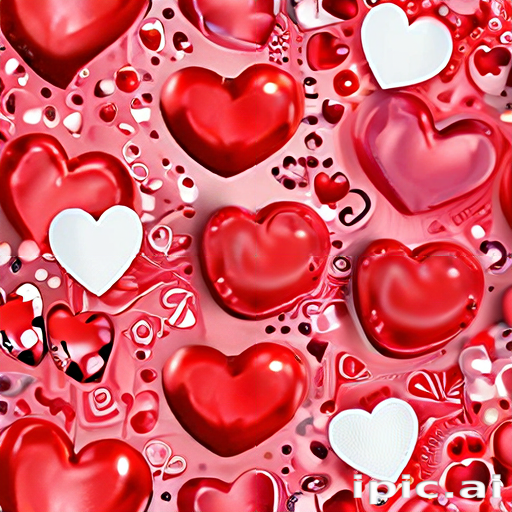 Colorful Hearts in Various Shapes and Sizes Creating a Romantic Atmosphere