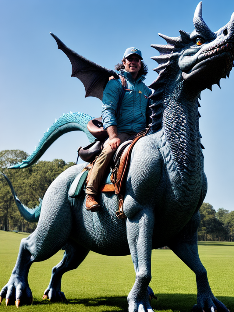 Man riding a dragon