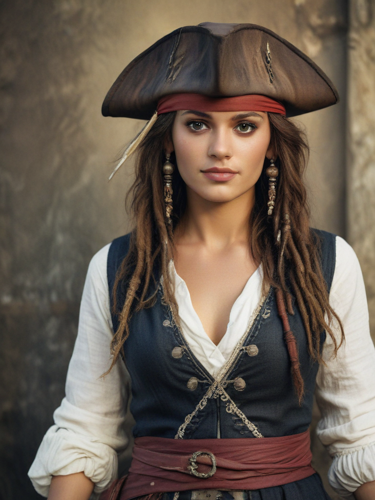 jack sparrow as a woman and seasoned parite