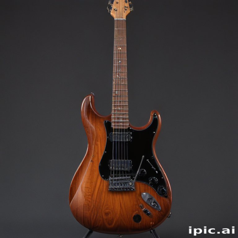 Beautifully Crafted Electric Guitar with Rich Wood Finish and Sleek Design