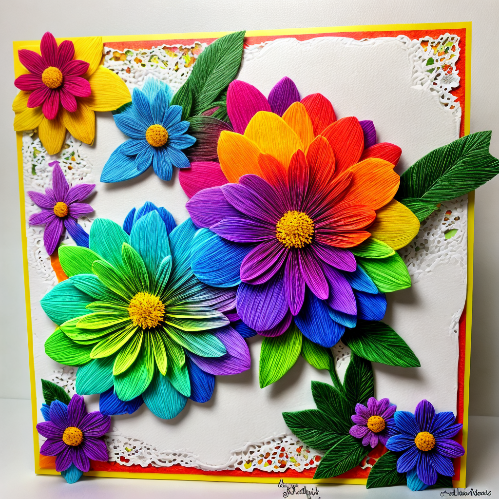meme border flowers rainbows, blank center