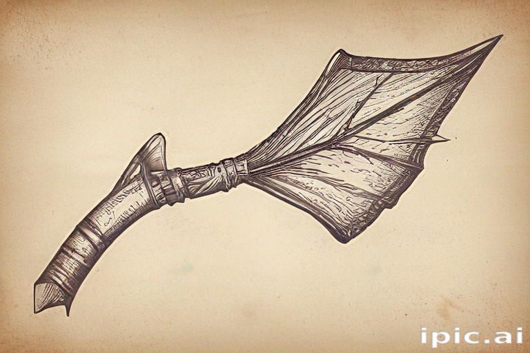 Intricately Designed Fantasy Weapon with Unique Blade and Handle Features