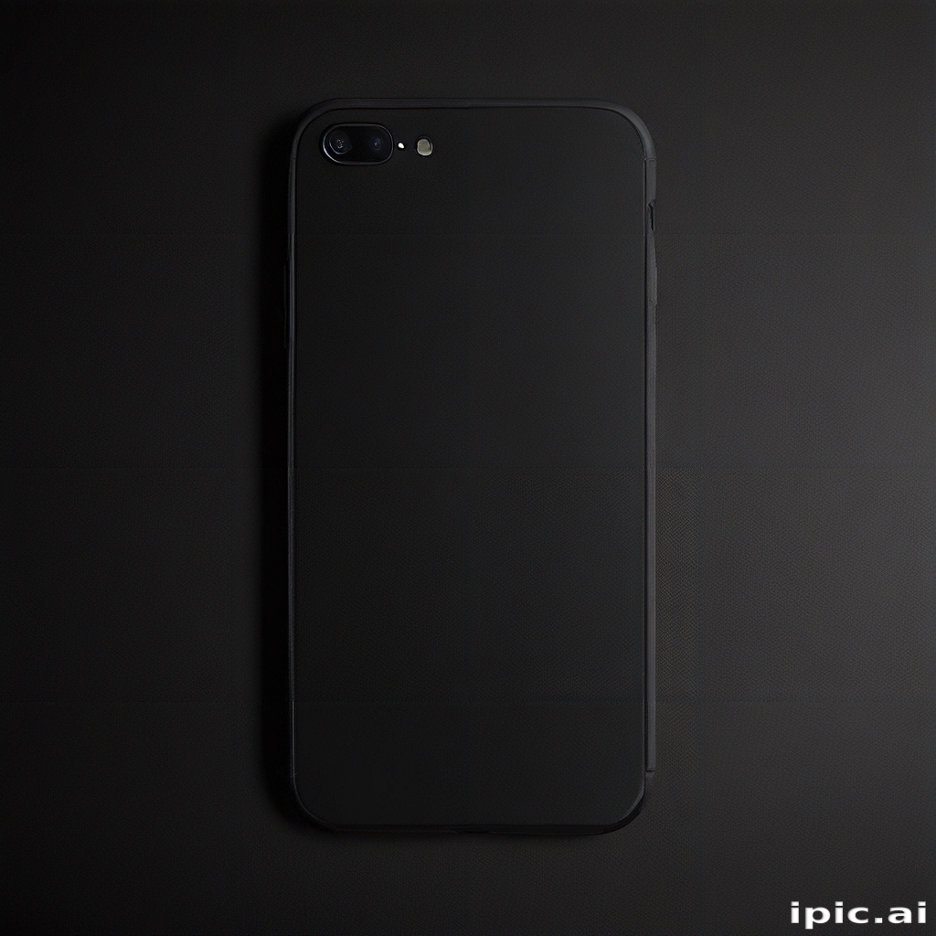 A Sleek Black Smartphone on a Dark Background with Minimalist Design