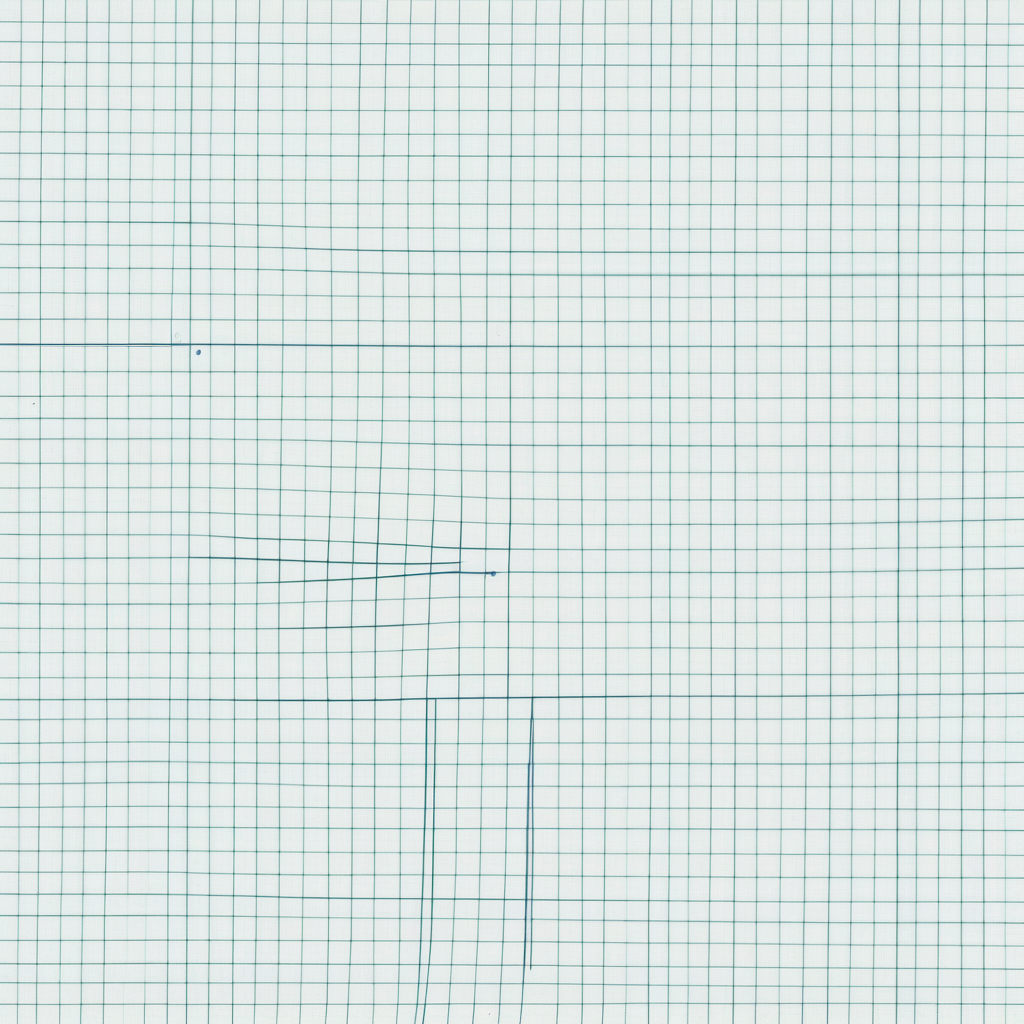 Abstract Representation of Lines and Shapes on Graph Paper Background