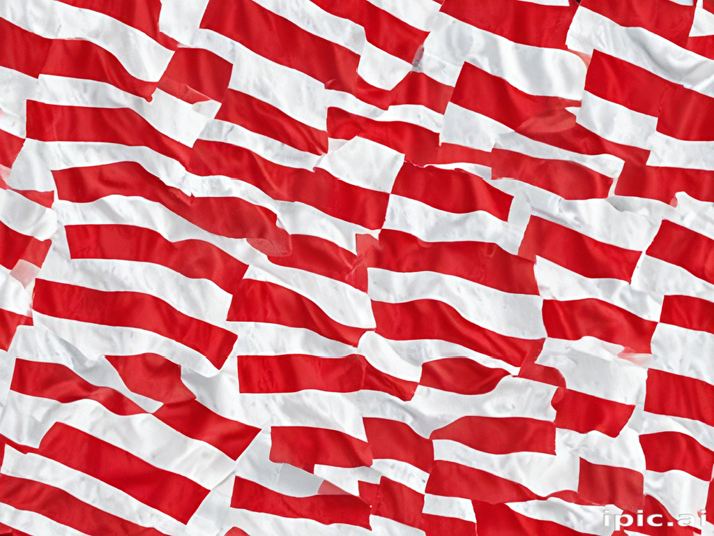 Vibrant Waves of Red and White Stripes Dancing in Unison