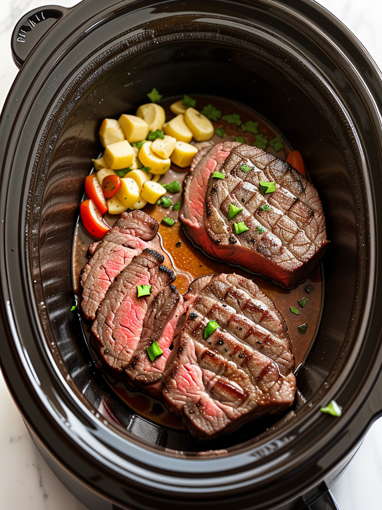 Delicious Slow-Cooked Roast Beef with Vegetables in a Crockpot