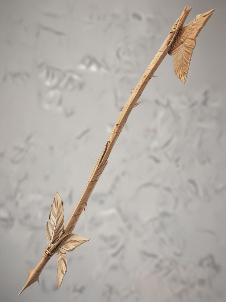 Intricately Crafted Wooden Staff Adorned with Beautiful Leaf Designs