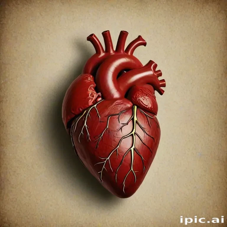 Realistic Artistic Representation of a Human Heart with Detailed Anatomy