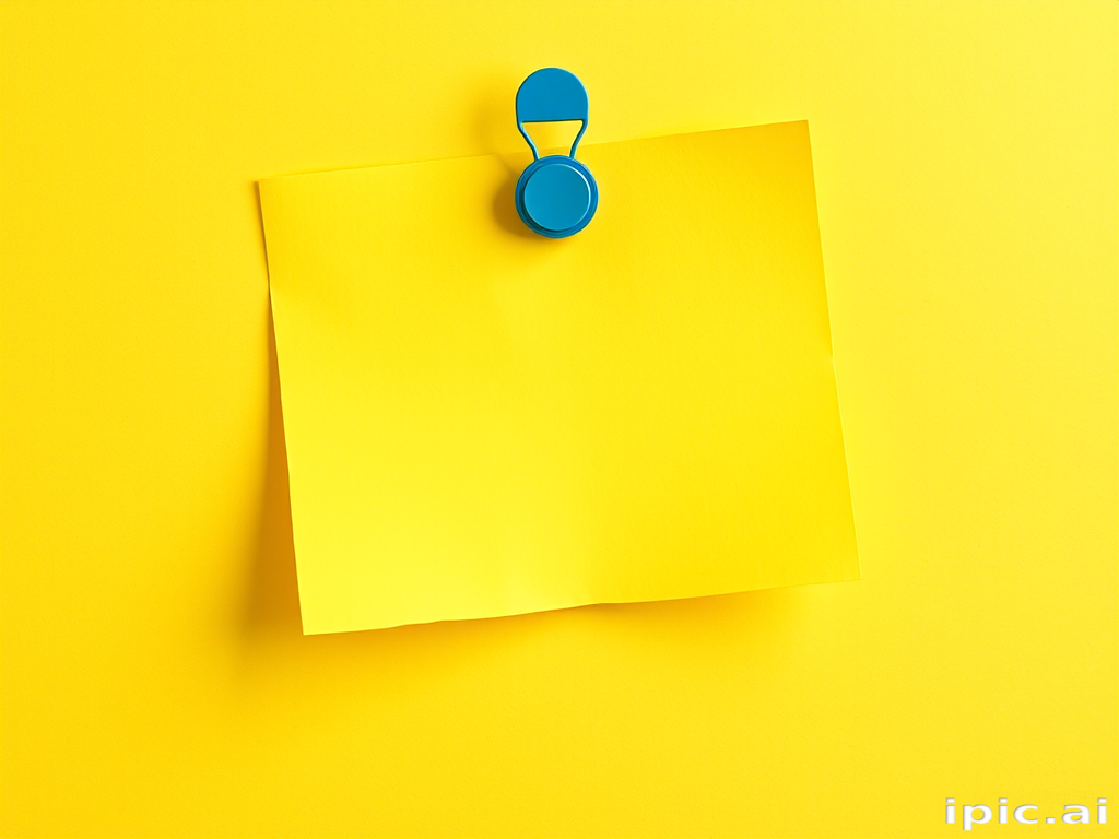 A Bright Yellow Sticky Note Attached to a Vibrant Background Displaying ...