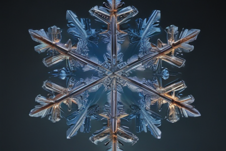 Intricate Beauty of a Snowflake Captured in Stunning Close-Up Detail