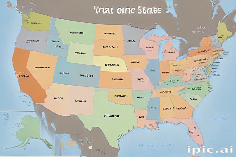 Colorful Map of the United States Highlighting Each State's Unique Name