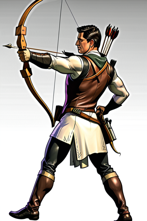 Archer in Action: A Hero Aiming with Precision and Determination