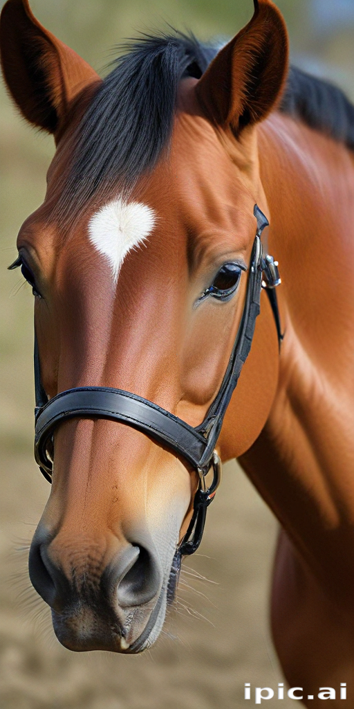 A Beautiful Brown Horse with a Unique Heart-Shaped Mark on Its Face