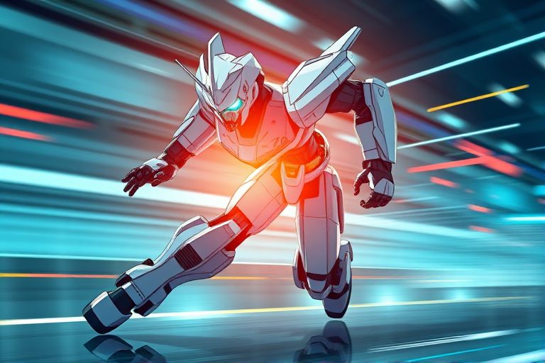 Create a high-resolution digital illustration of a dynamic, futuristic ...