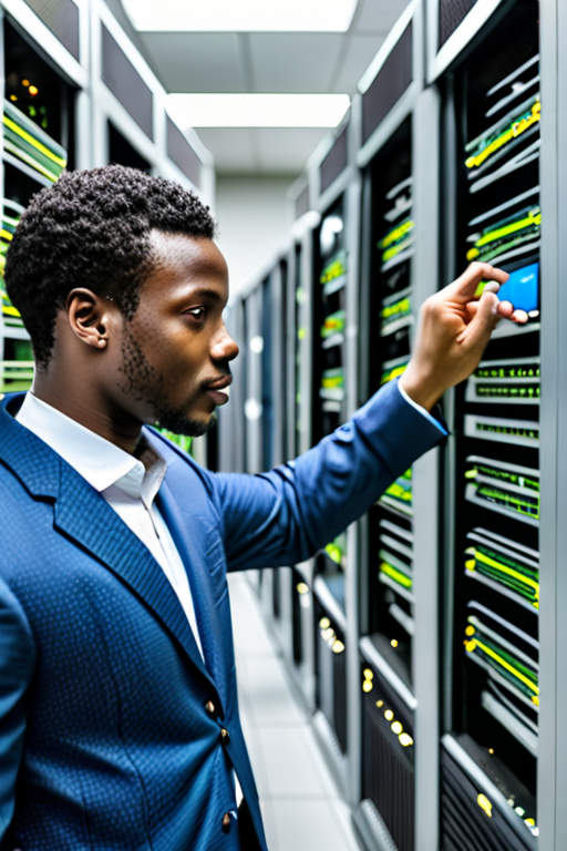 African IT Engineers working in data center