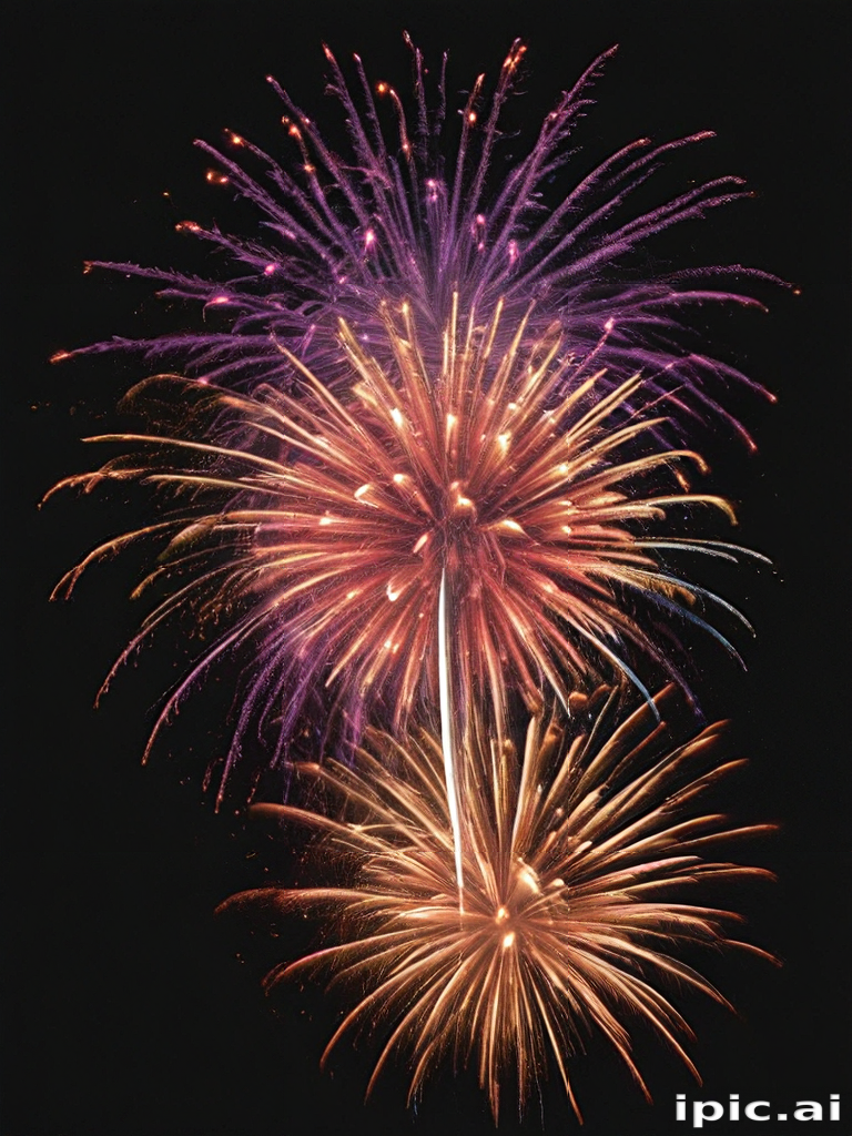 Vibrant Fireworks Display Illuminating the Night Sky in Stunning Colors