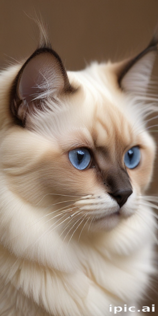 A Beautiful Cat with Striking Blue Eyes and Soft, Fluffy Fur.